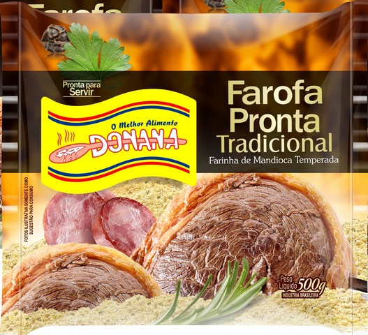 Farofa Tradicional 400g - Donana Alimentos - O melhor alimento.