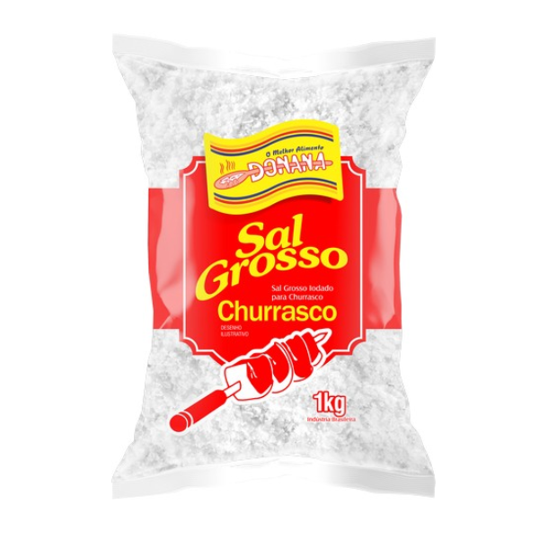 Sal Grosso p/ Churrasco 1kg - Donana Alimentos - O melhor alimento.